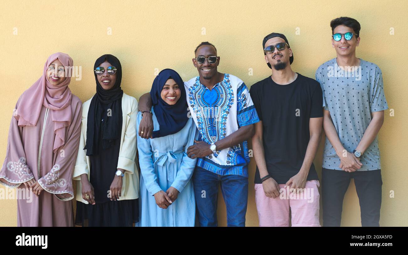 middle eastern and African multiethnic startup business people group ...