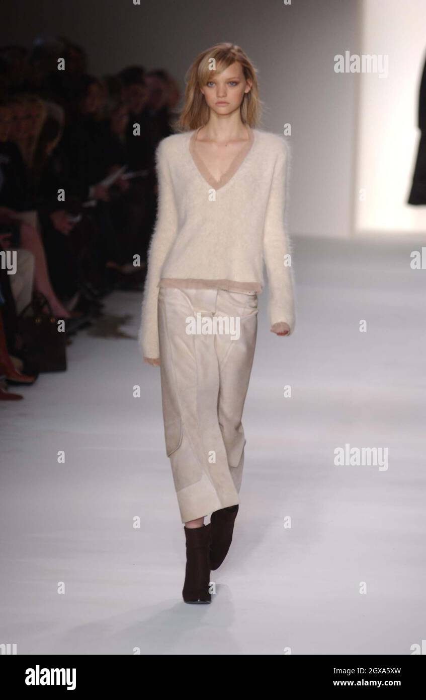 Model on the catwalk for the Calvin Klein Fashion Show at her Fall ...