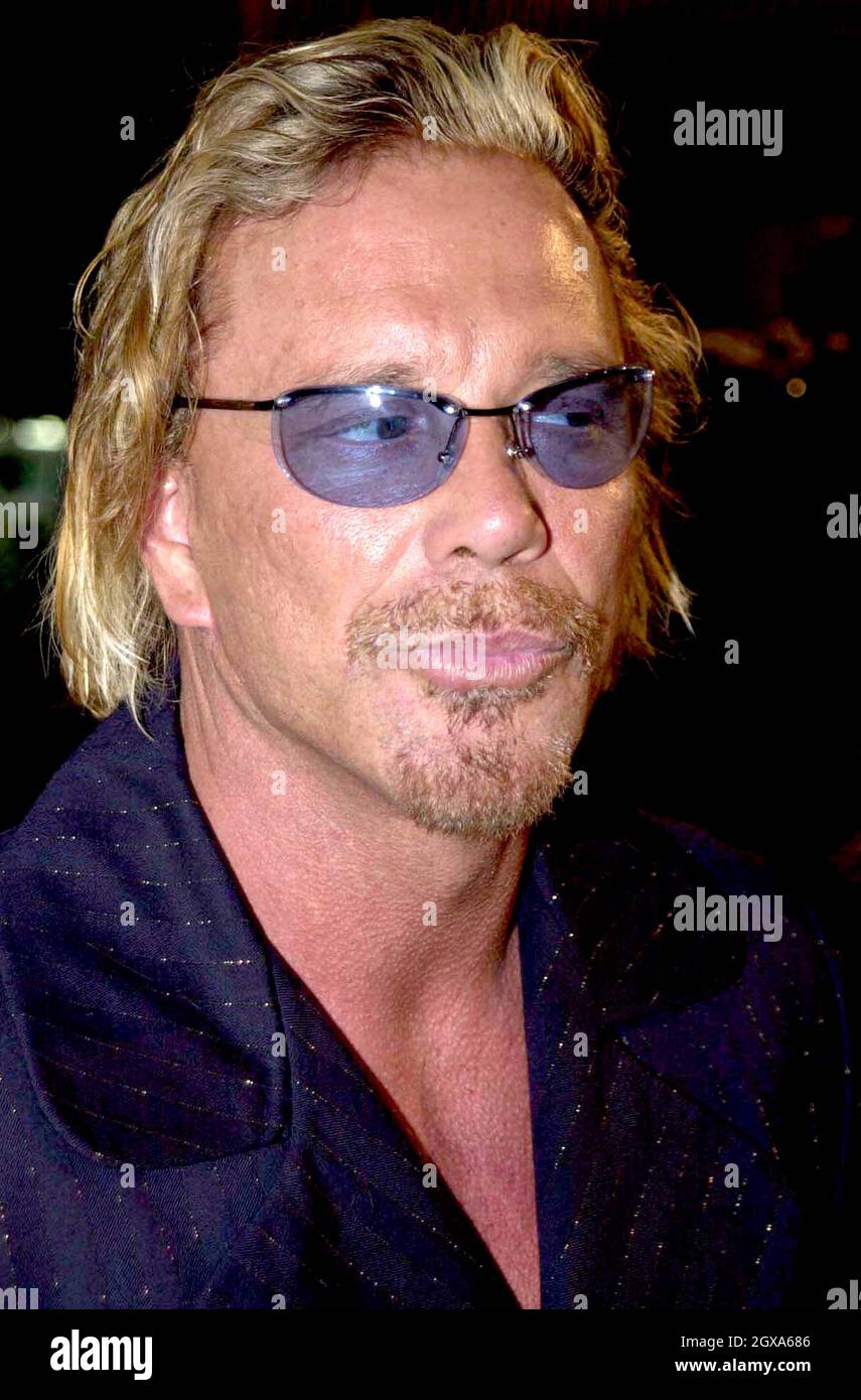 Mickey Rourke at the premiere of "The Pledge", held in Los Angeles ...