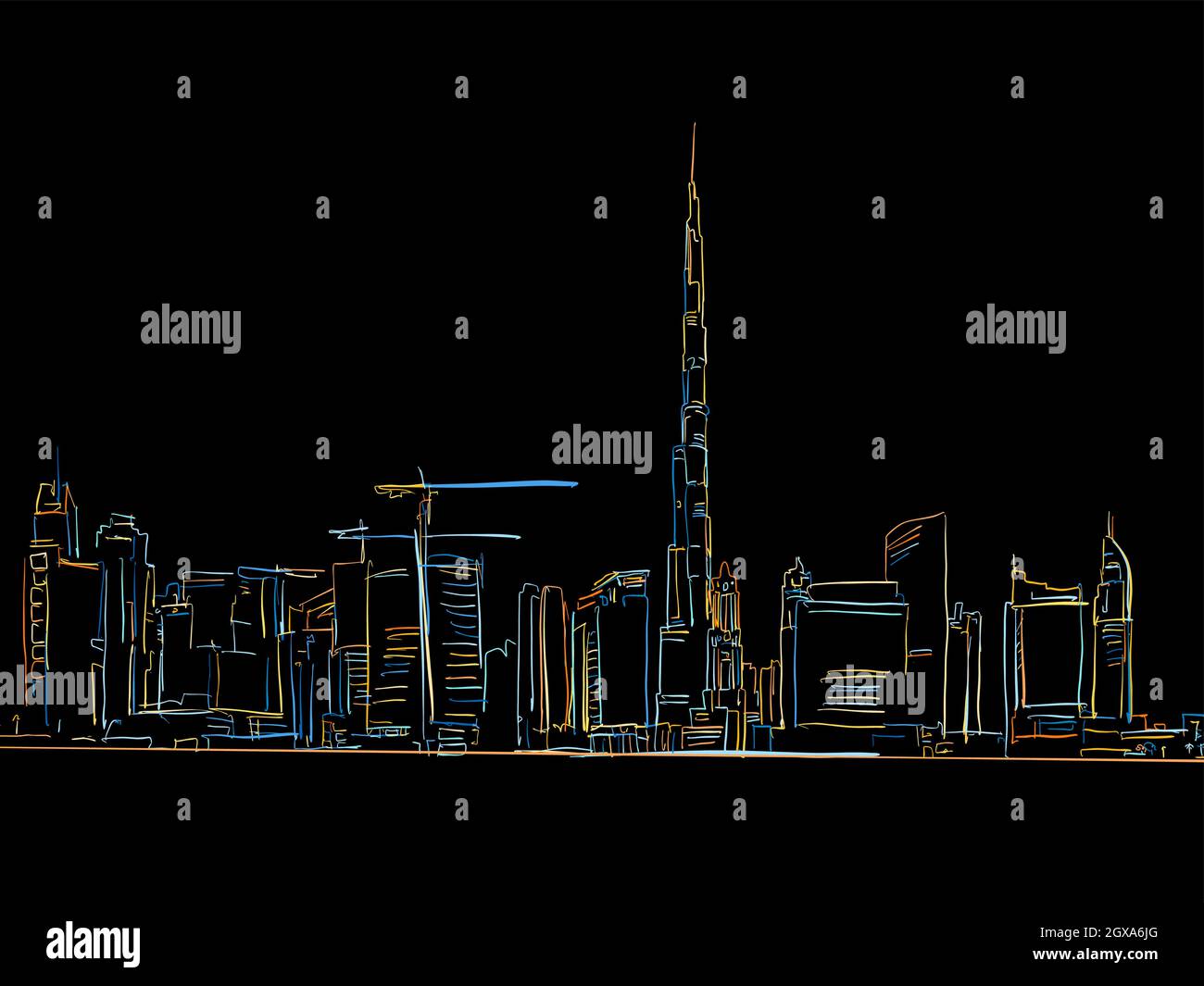 Futuristic buildings dubai Stock Vector Images - Alamy