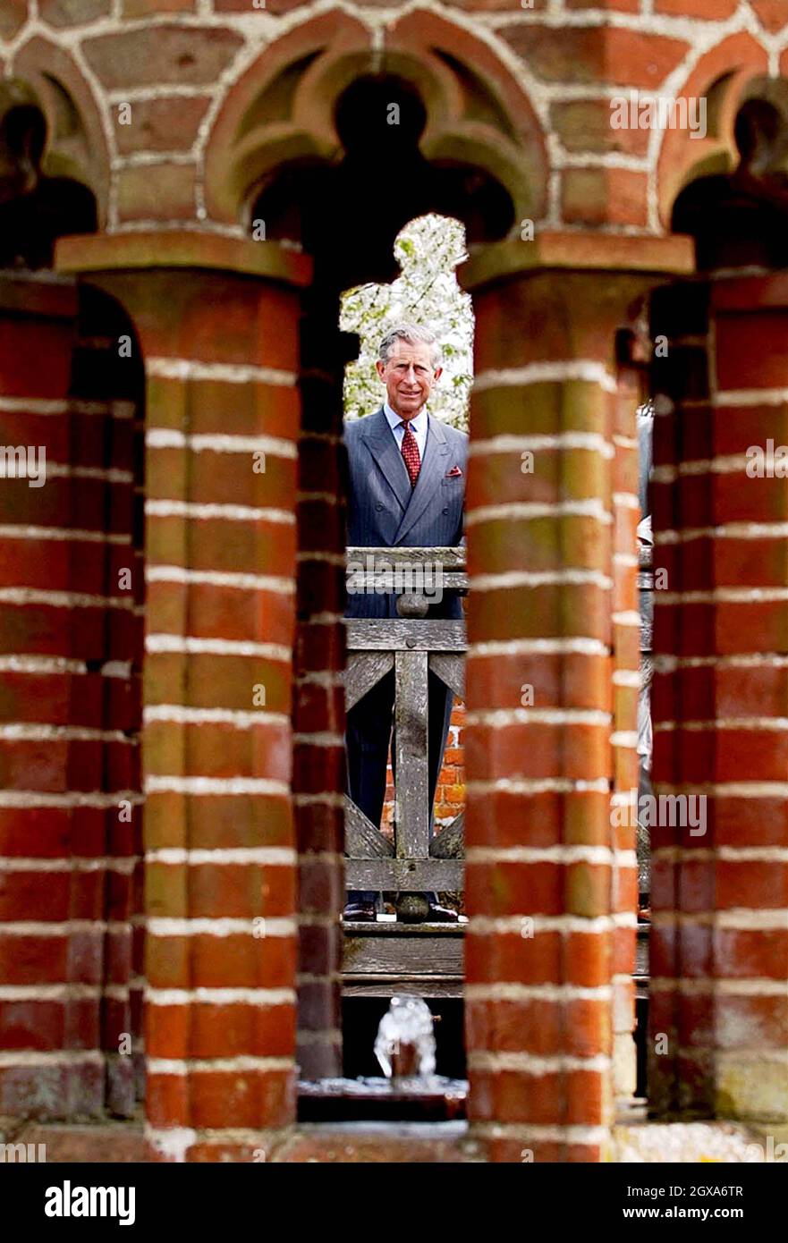 The Prince of Wales views a walled garden at Cressing Temple in Essex ...