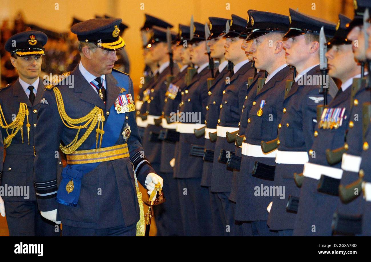 The Prince of Wales inspects members of 7 Squadron of the Royal Air ...