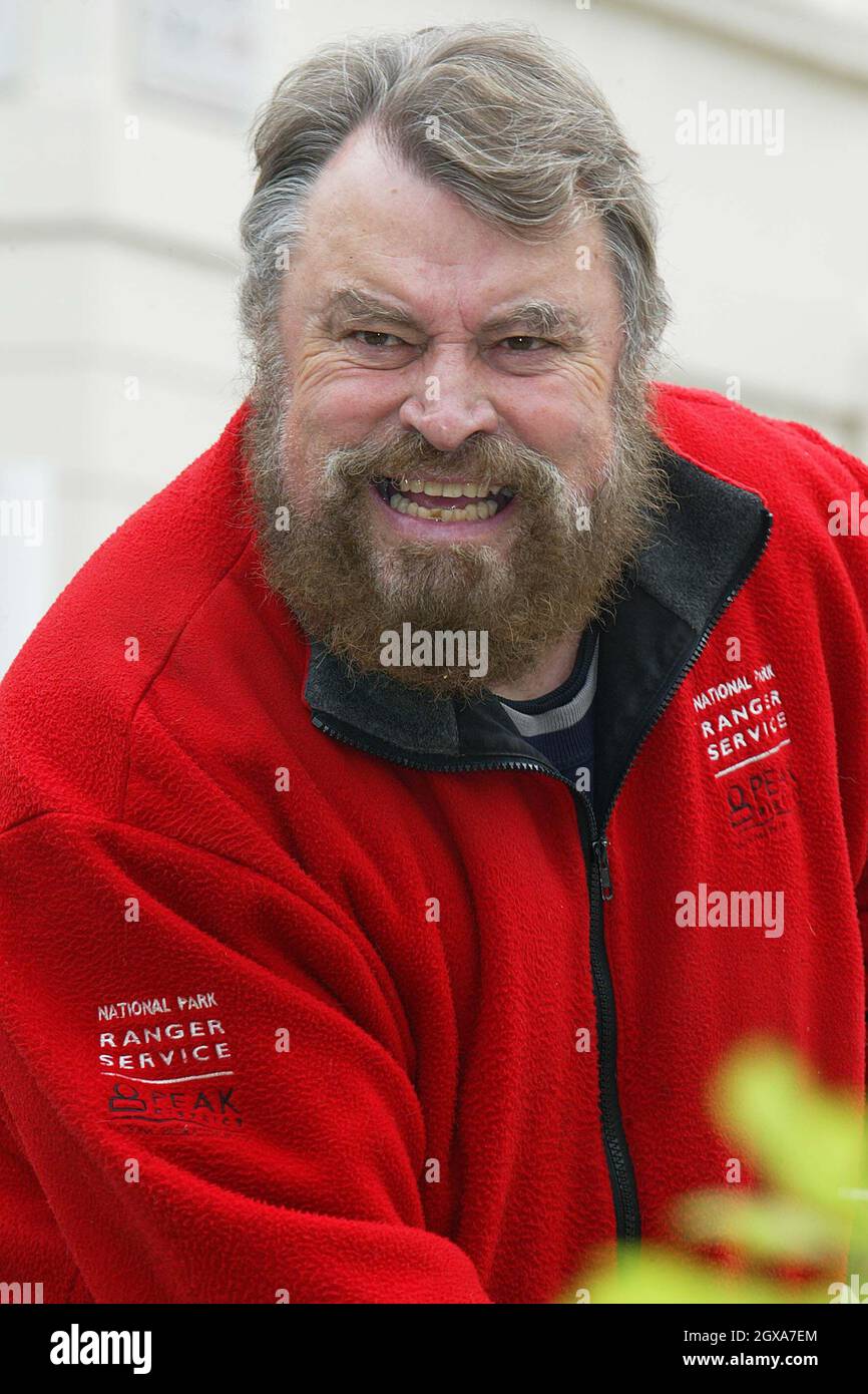 Brian Blessed pose beside lifesize replica harpoon mounted on a ...