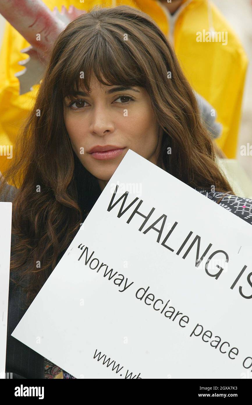 Lisa B poses beside lifesize replica harpoon mounted on a platform ...
