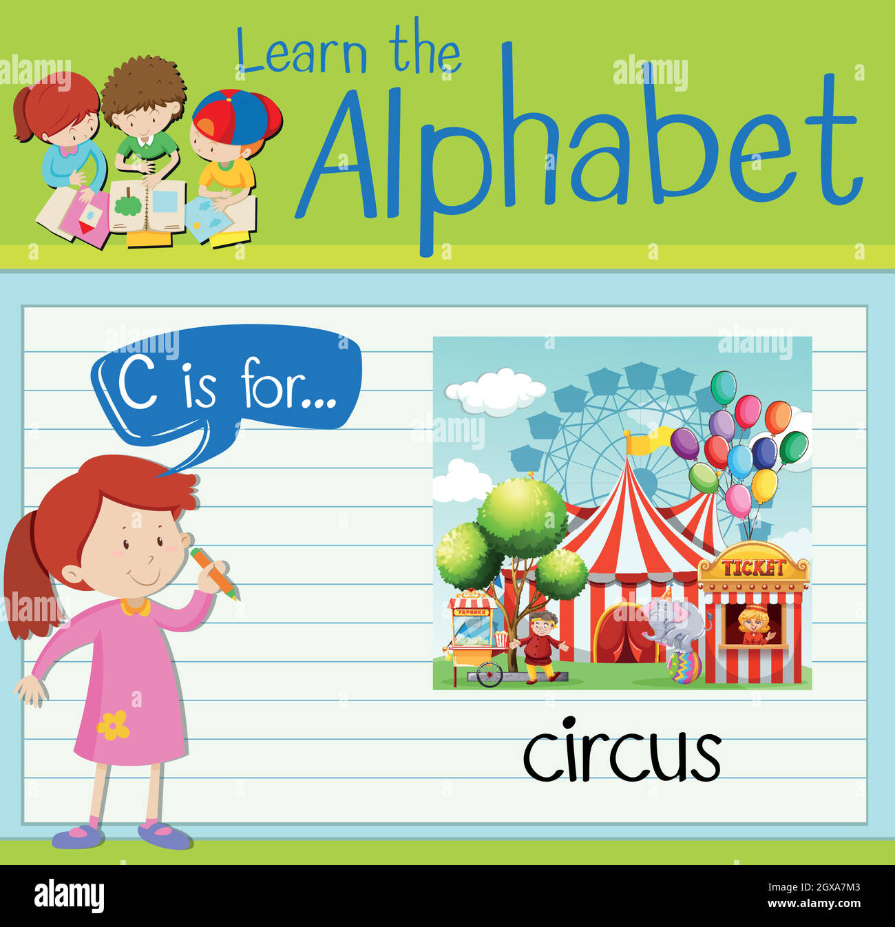 Flashcard alphabet C is for circus Stock Vector Image & Art - Alamy