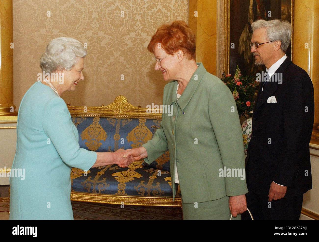 Britain's Queen Elizabeth II receives the President of The Republic of ...