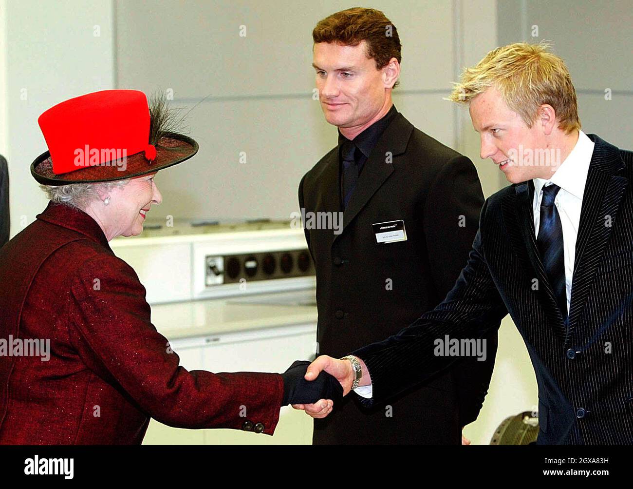Queen Elizabeth II on her tour of the McLaren works near Woking England ...