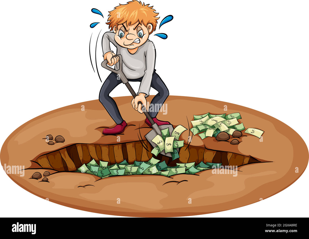 Man digging in ground Stock Vector Images - Alamy