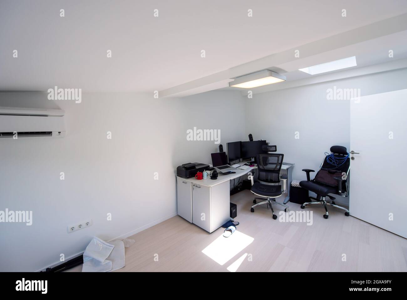 big modern home office room design interior Stock Photo - Alamy