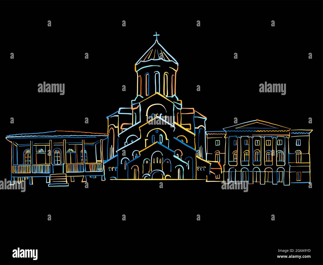 Georgian building sketch Stock Vector Images - Alamy