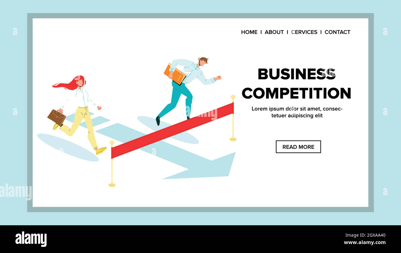 Business Competition Running Colleagues Vector Illustration ...
