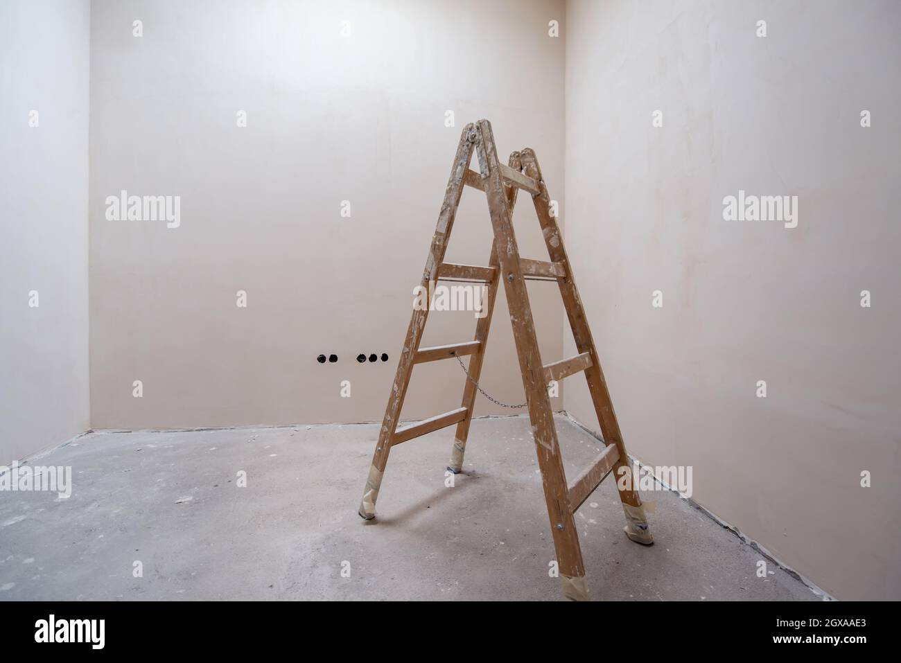 ladder in Interior of apartment during construction, remodeling ...