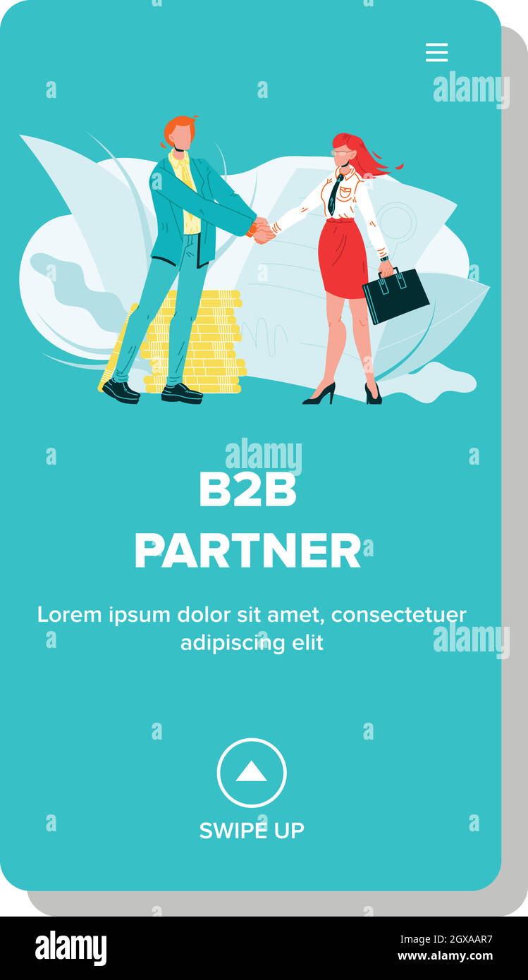 B2b Partner Handshake Deal Businessman Vector Illustration Stock Vector ...
