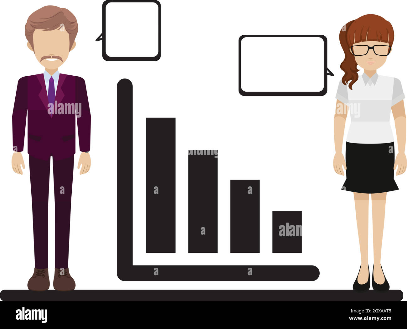 A graph with a man and woman Stock Vector Image & Art - Alamy