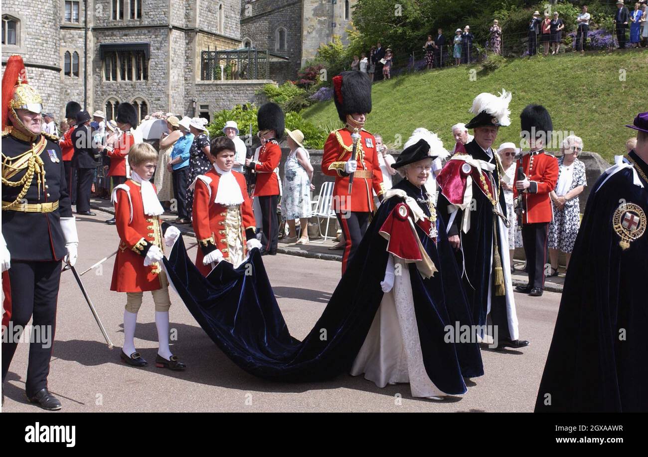 Queen Elizabeth II and the Duke of Edinburgh attend the Order of the ...