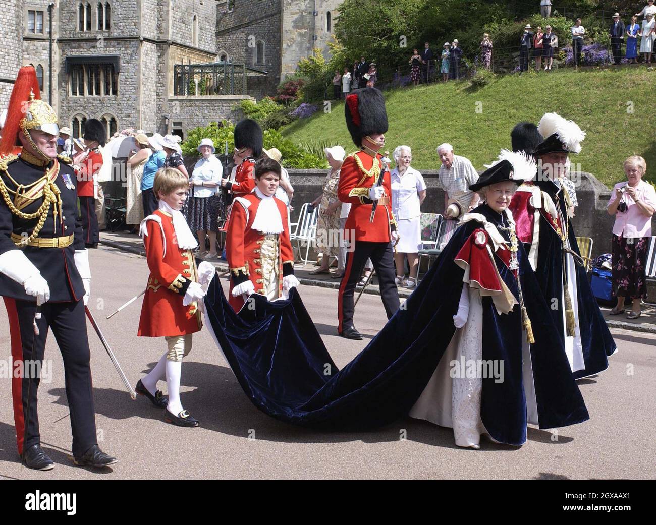 Queen Elizabeth II and the Duke of Edinburgh attend the Order of the ...