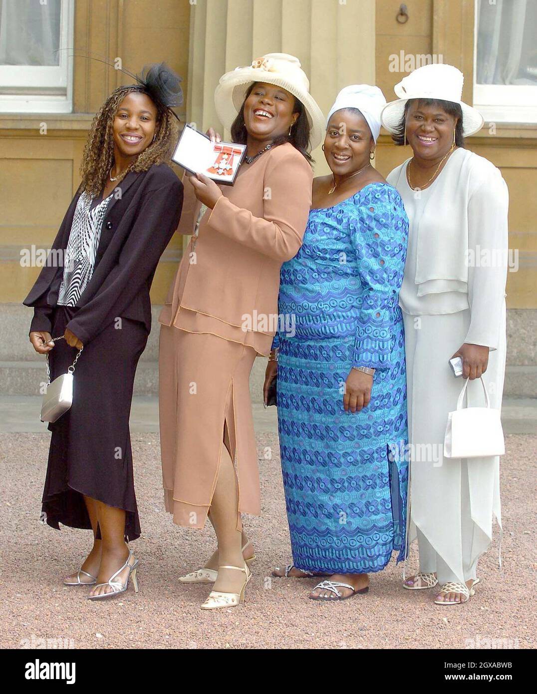 Vice Chairman of Sport England, Tessa Sanderson with her family after ...