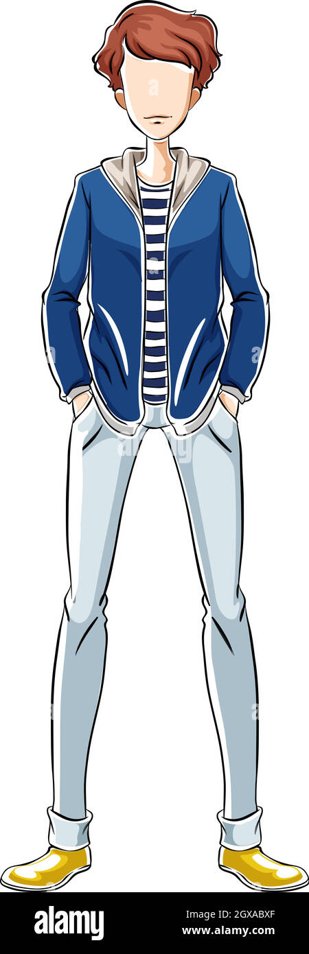 Adult Male Model Wearing Jeans Stock Vector Images Alamy