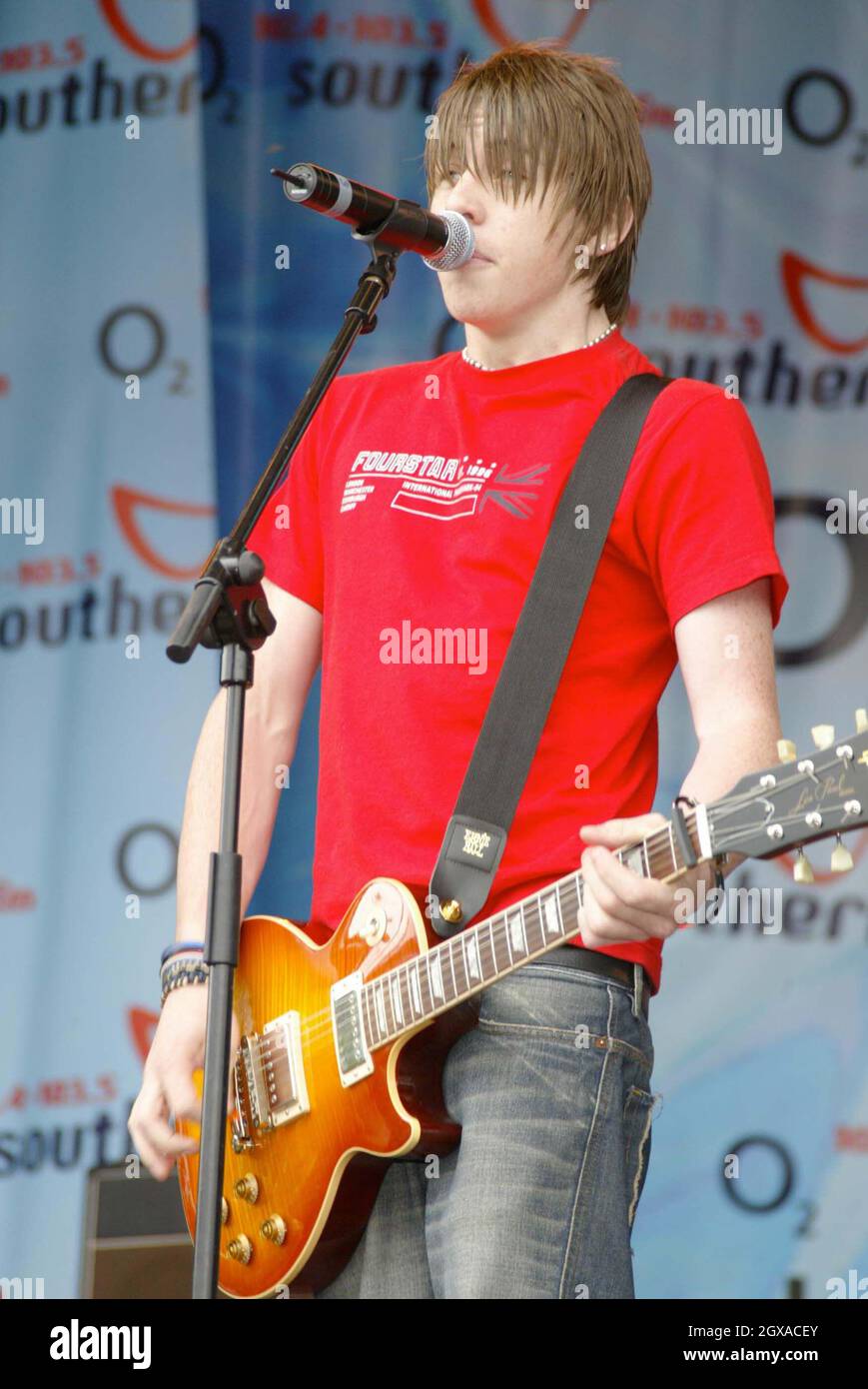 McFly pictured at the Southern FM's Party in the Park 2004. The event ...