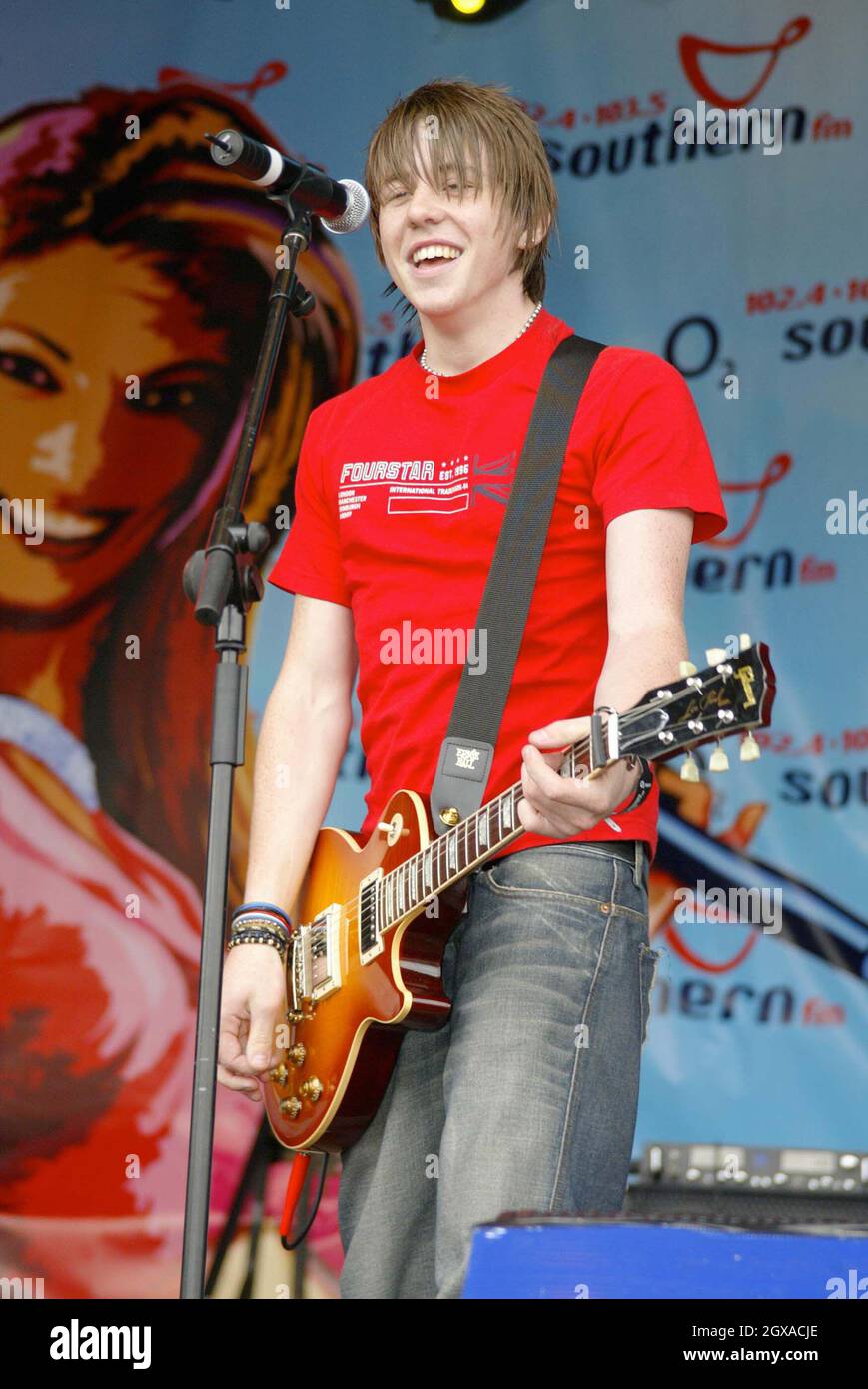 McFly pictured at the Southern FM's Party in the Park 2004. The event ...