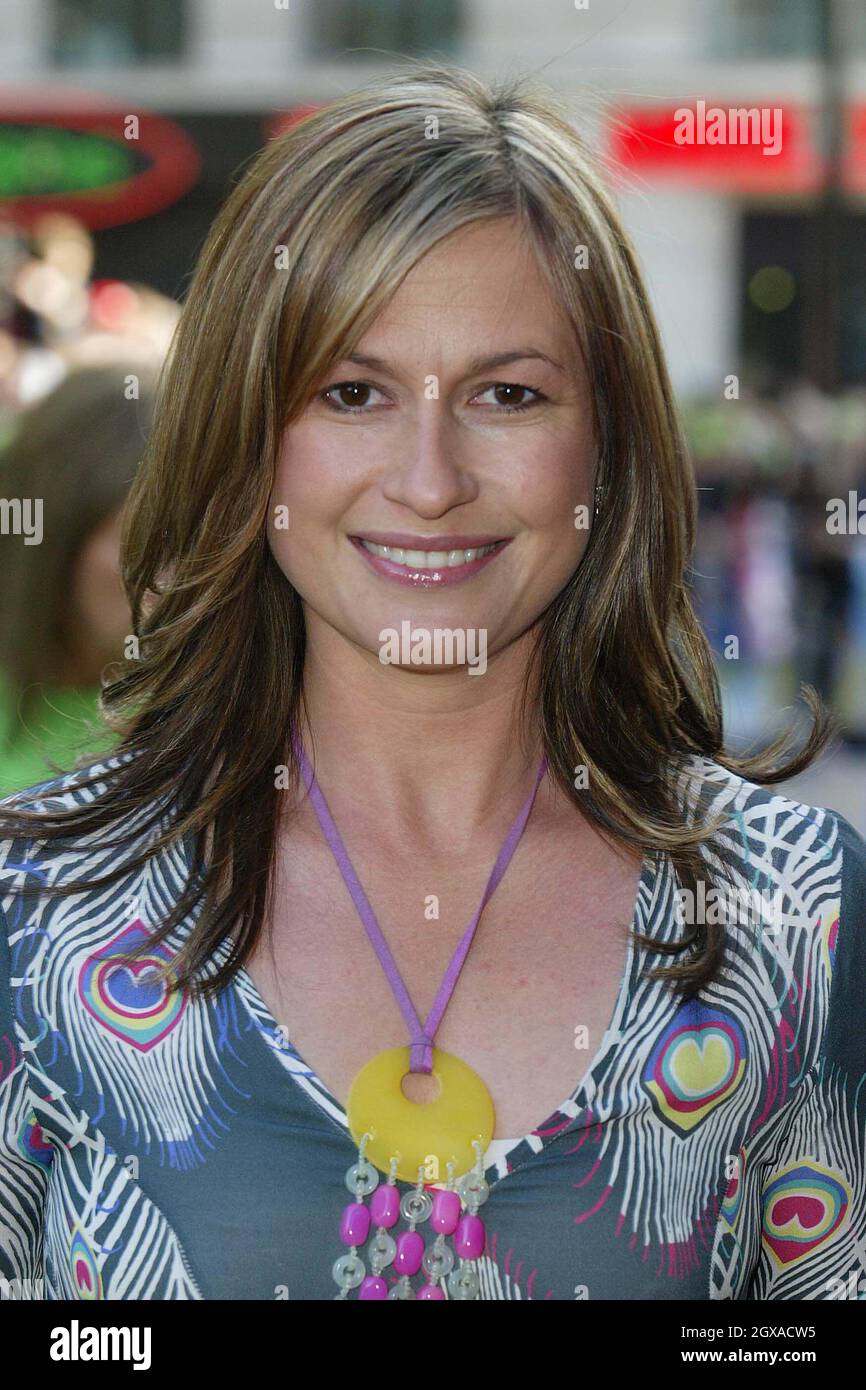 Emma Forbes attending the UK film premiere of Shrek 2 in Leicester ...