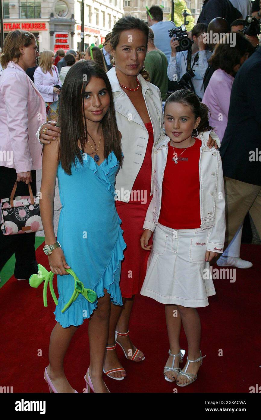 Jade Jagger and daughters attending the UK film premiere of Shrek 2 in ...