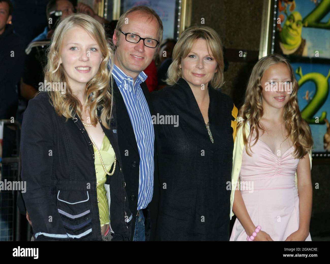 Ade Edmondson, Jennifer Saunders and children attending the premiere of ...