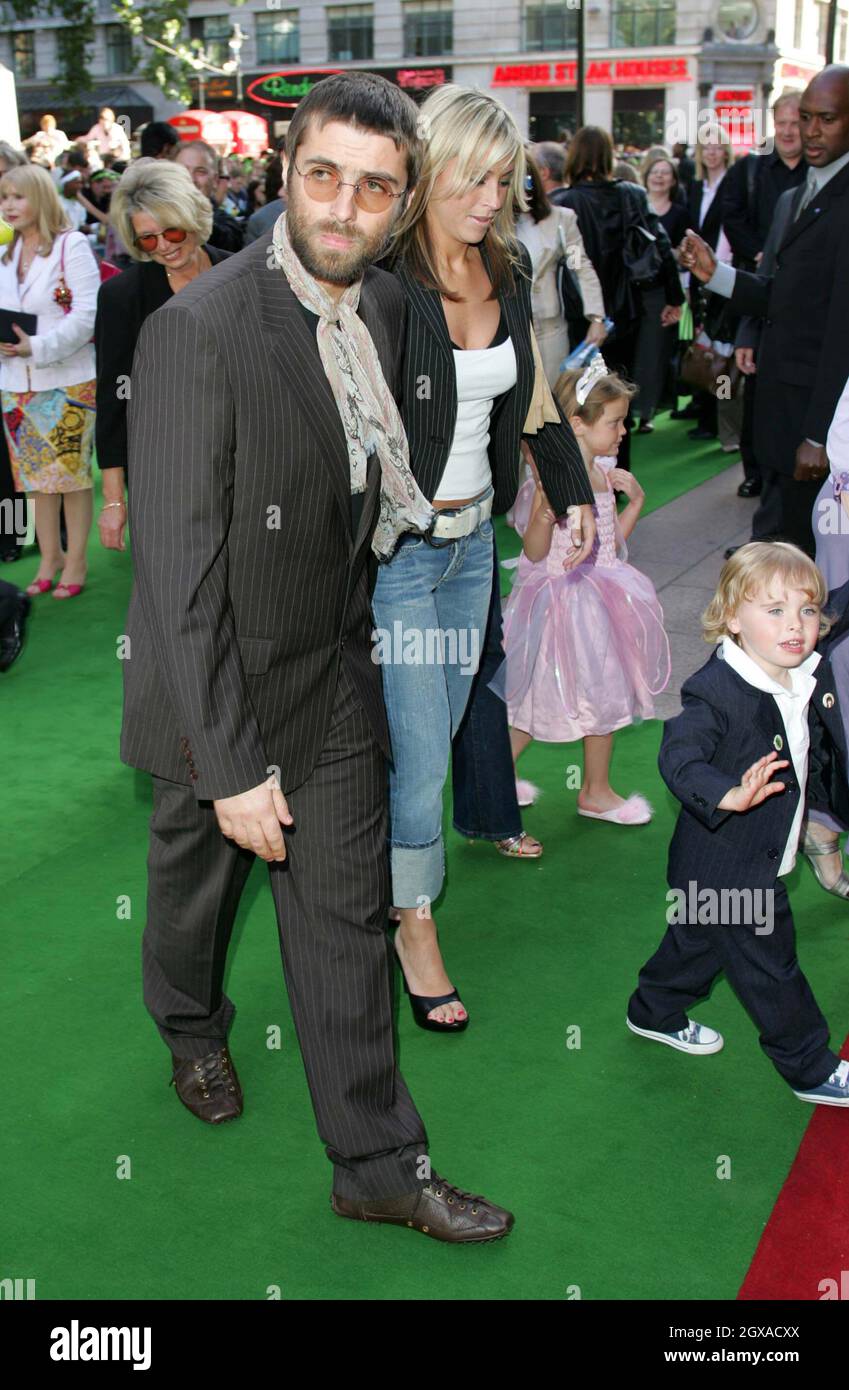 Liam Gallagher, Nicole Appleton and son Gene attending the premiere of ...