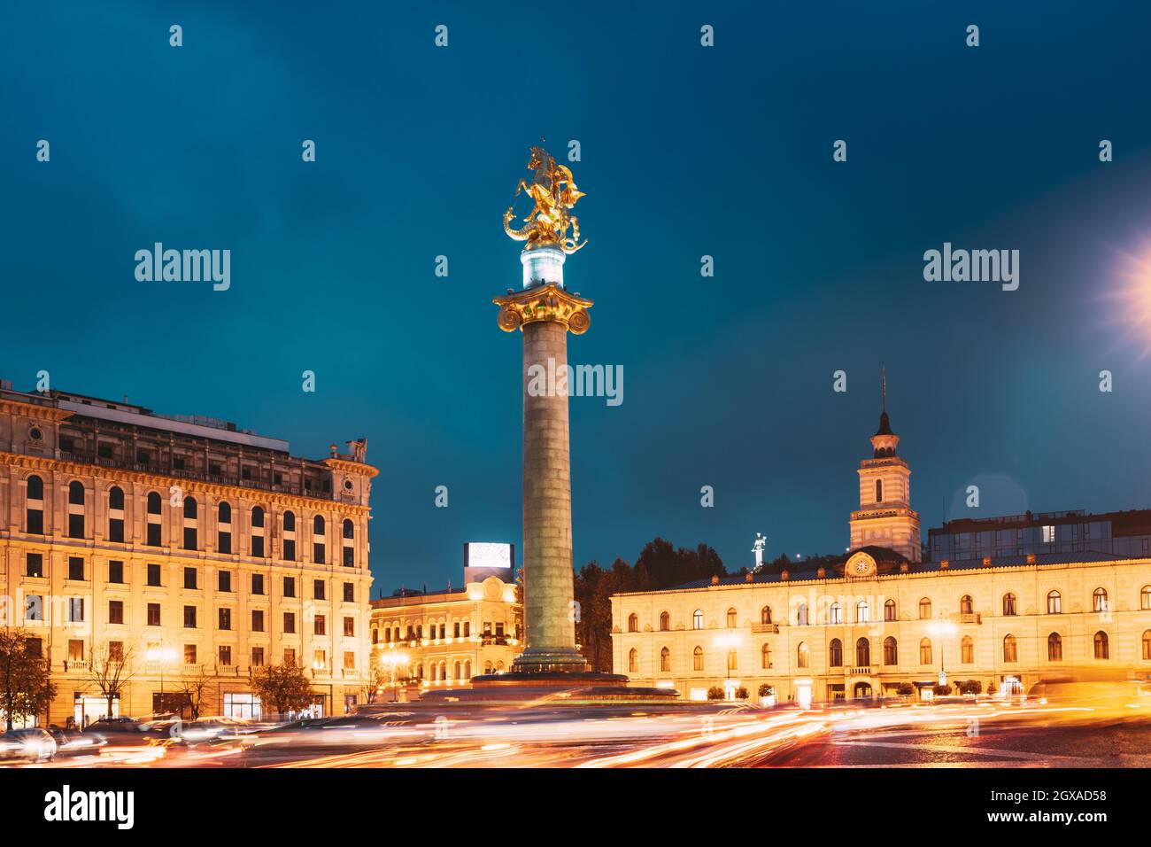 Tbilisi, Georgia. Liberty Monument Depicting St George Slaying Dragon ...