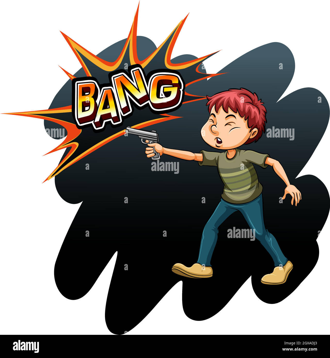 A boy with a gun Stock Vector Image & Art - Alamy