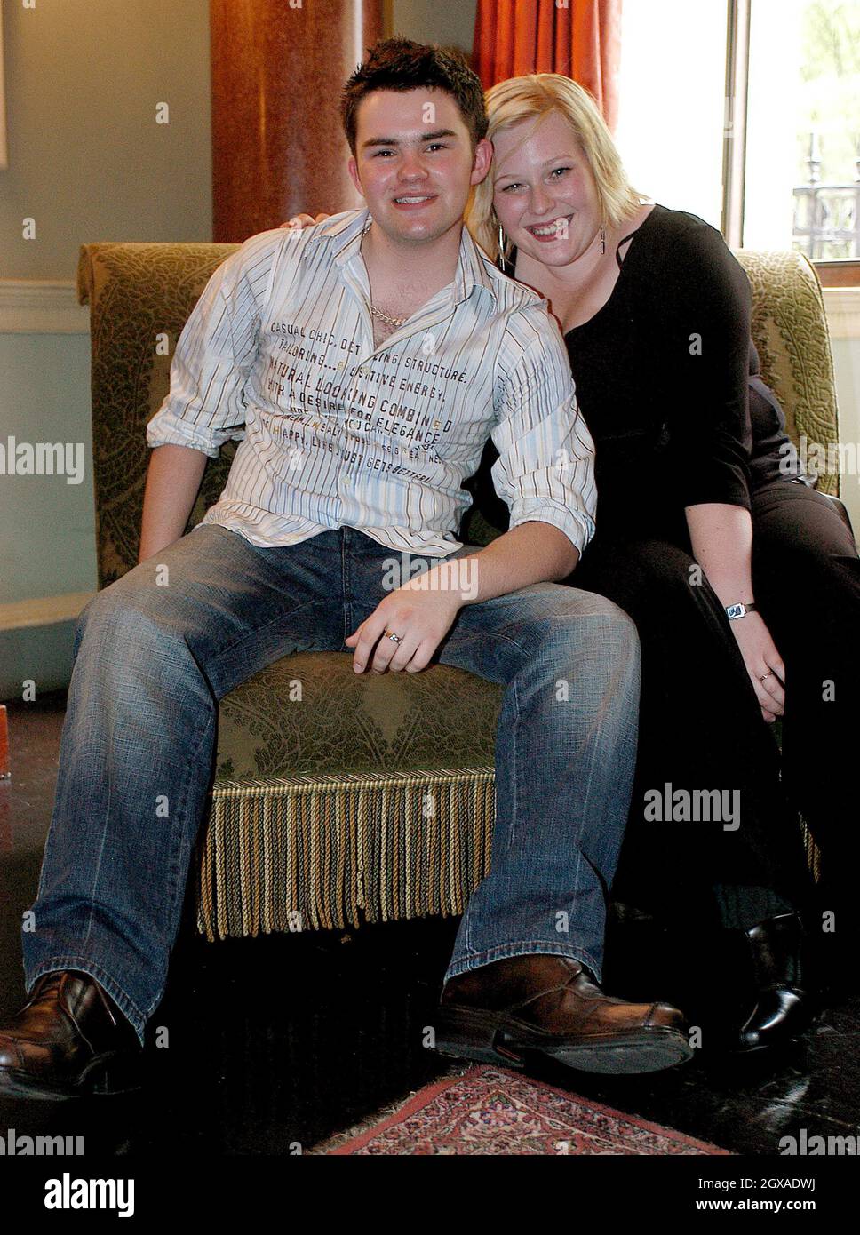 Pop idols Kim Gee and Chris Hide attending the finals of La Redoute ...