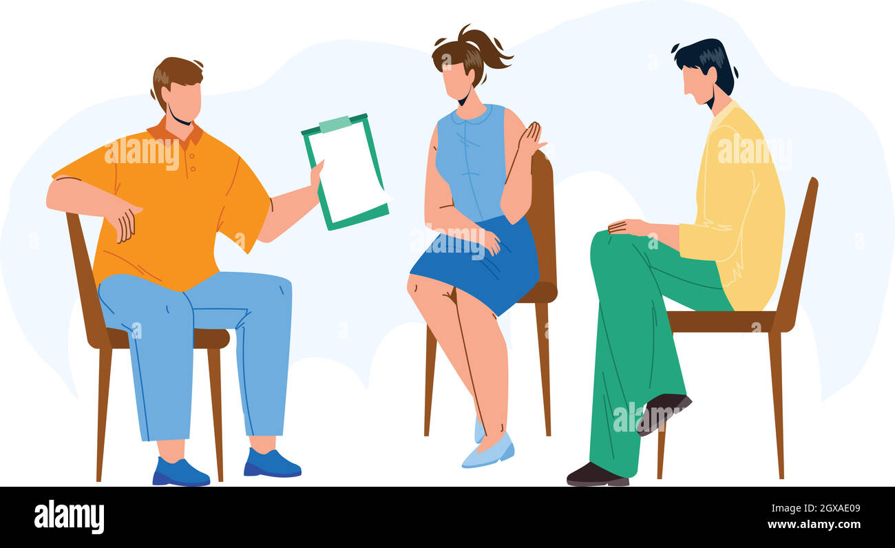 Team Group Discuss And Communicate Together Vector Stock Vector Image ...