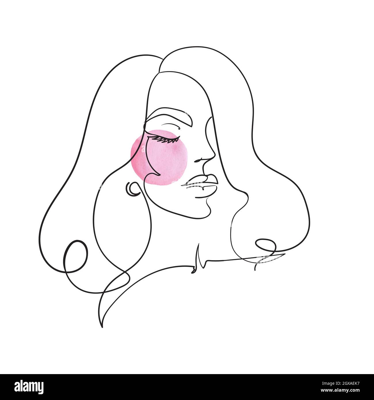 Continuous line drawing face hi-res stock photography and images - Alamy