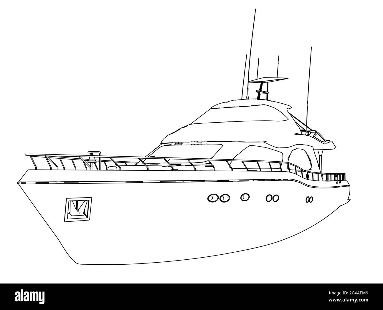 Line Drawings Of Super Yachts