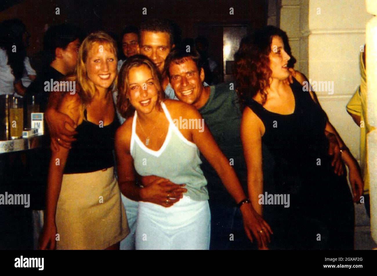 Richard Baker and mate grabbing hold of girls in a night club Stock ...