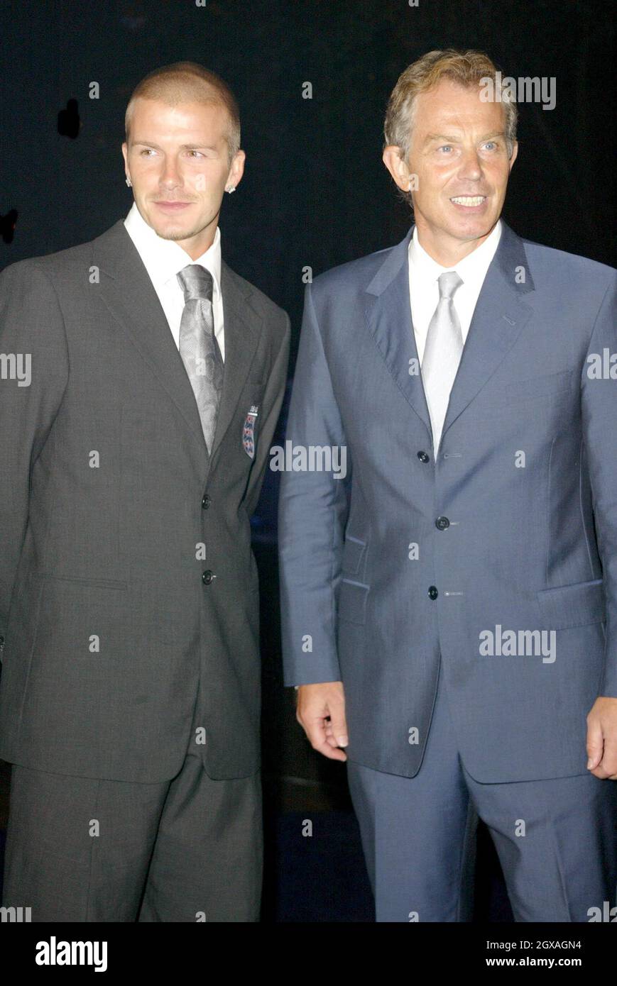 David Beckham and Tony Blair participated in the Topping Out ceremony ...