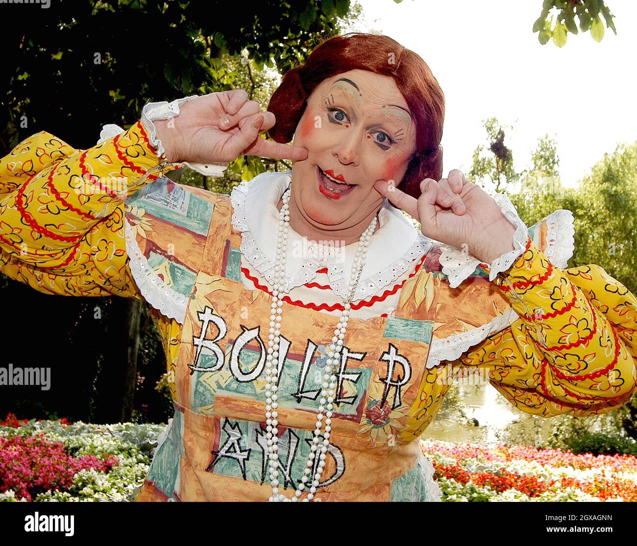 Tudor Davies as Widow Twankey, at the launch of Aladdin at the ...