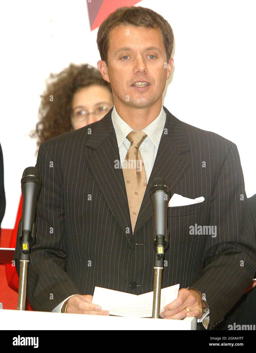 HRH Crown Prince Frederik of Denmark at the press conference held at ...