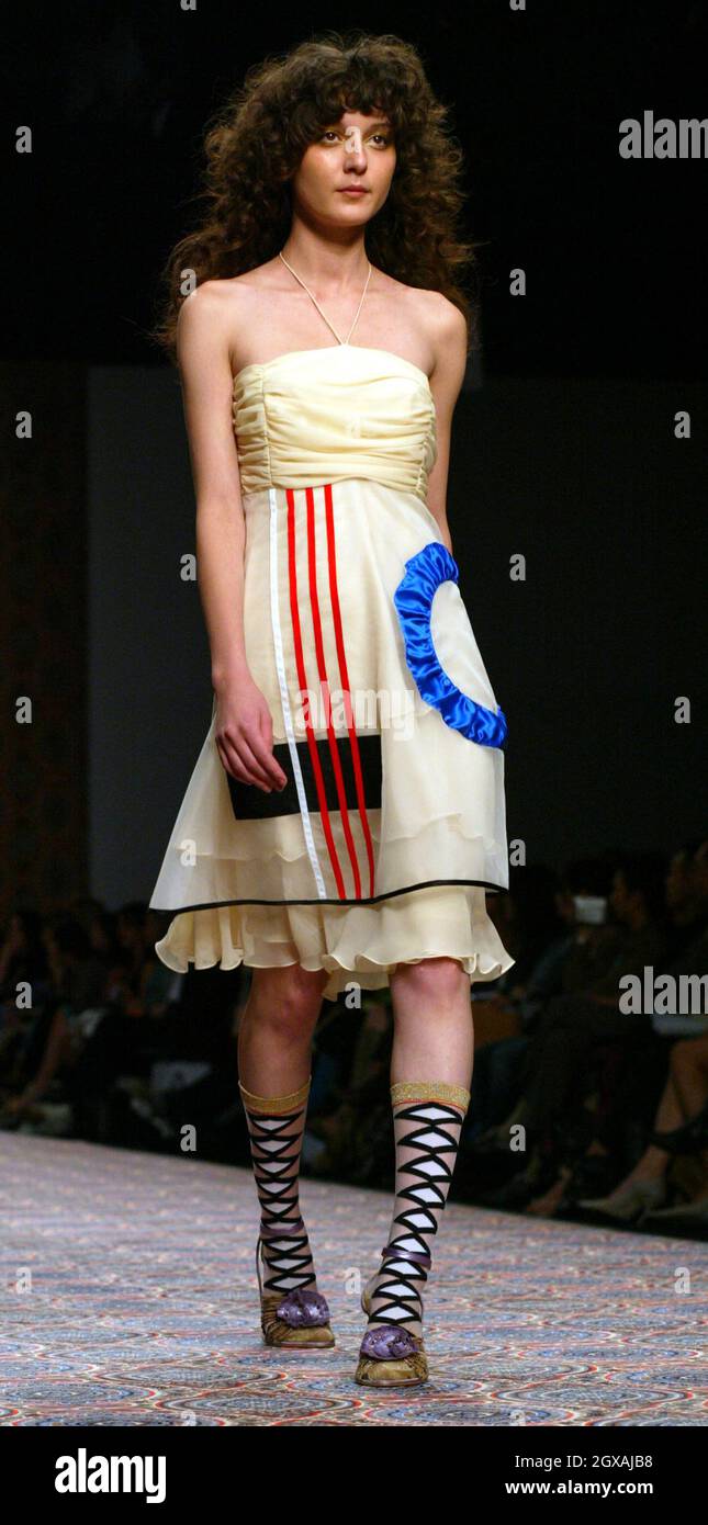 Models on the catwalk at the Eley Kishimoto fashion show part of London ...