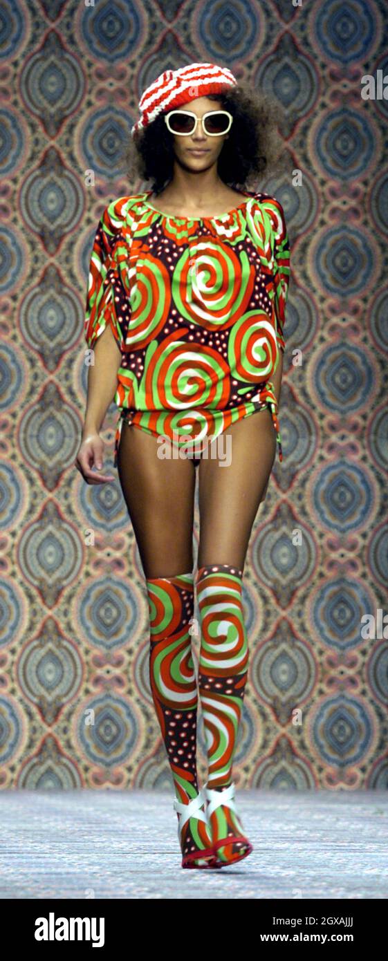 Models on the catwalk at the Eley Kishimoto fashion show part of London ...