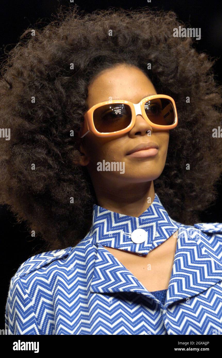 Models on the catwalk at the Eley Kishimoto fashion show part of London ...