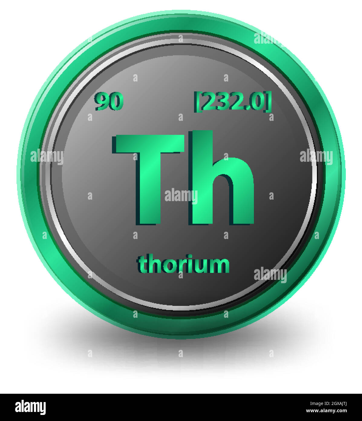 Thorium chemical element. Chemical symbol with atomic number and atomic ...