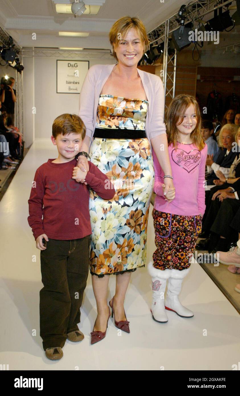 Emma Forbes and children at the D & G children's fashion show at Harrod ...