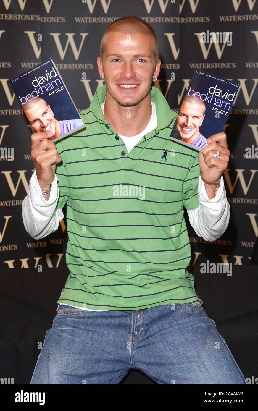David Beckham singing cpies of his latest autobiography My Side at ...
