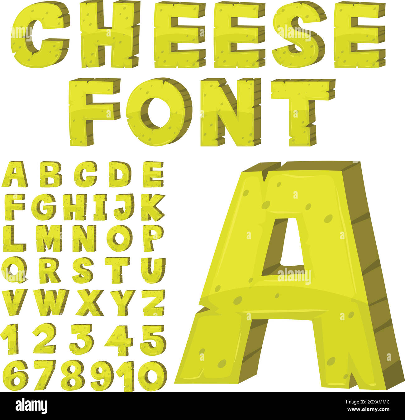 Font design for english alphabets in yellow Stock Vector Image & Art ...