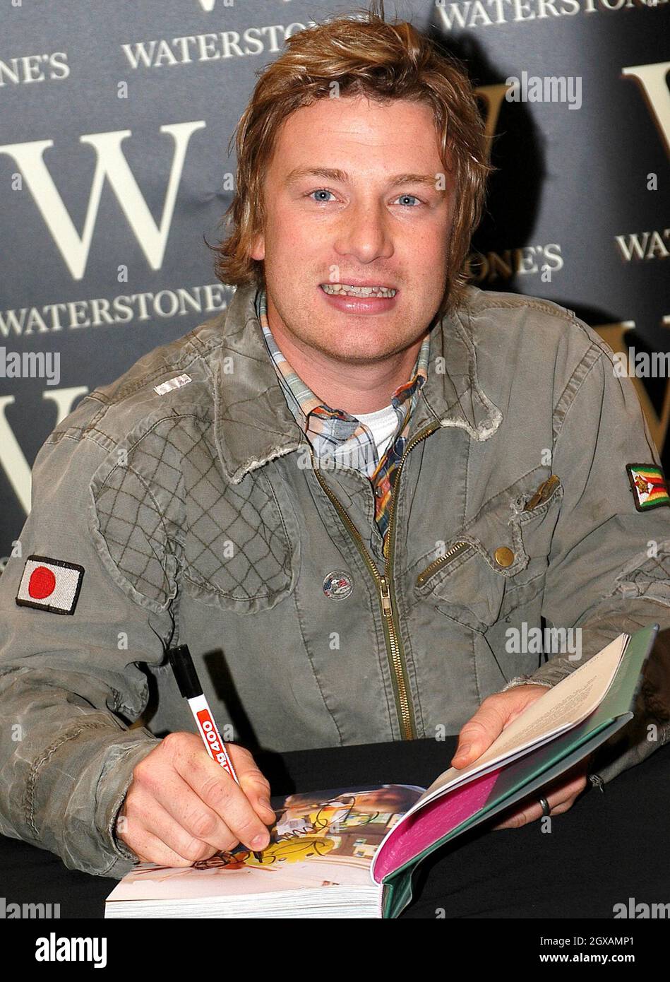 Jamie Oliver at the signing of his latest book 'Jamie's Dinners' at ...