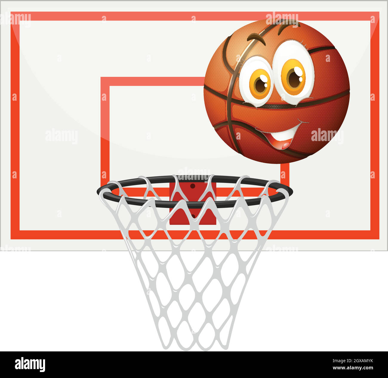 Basketball with happy face and net Stock Vector Image & Art - Alamy