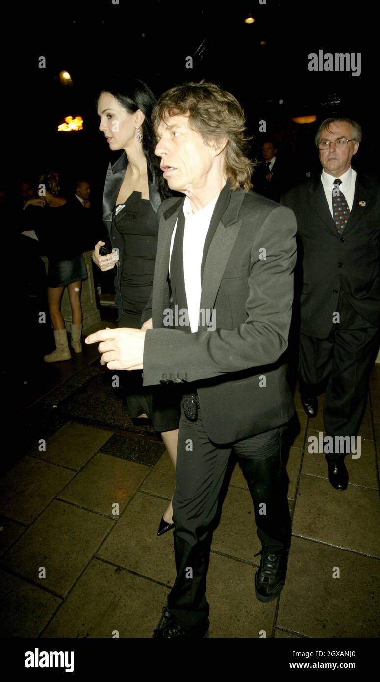 Mick Jagger and L'wren Scott attending the after premiere party for ...