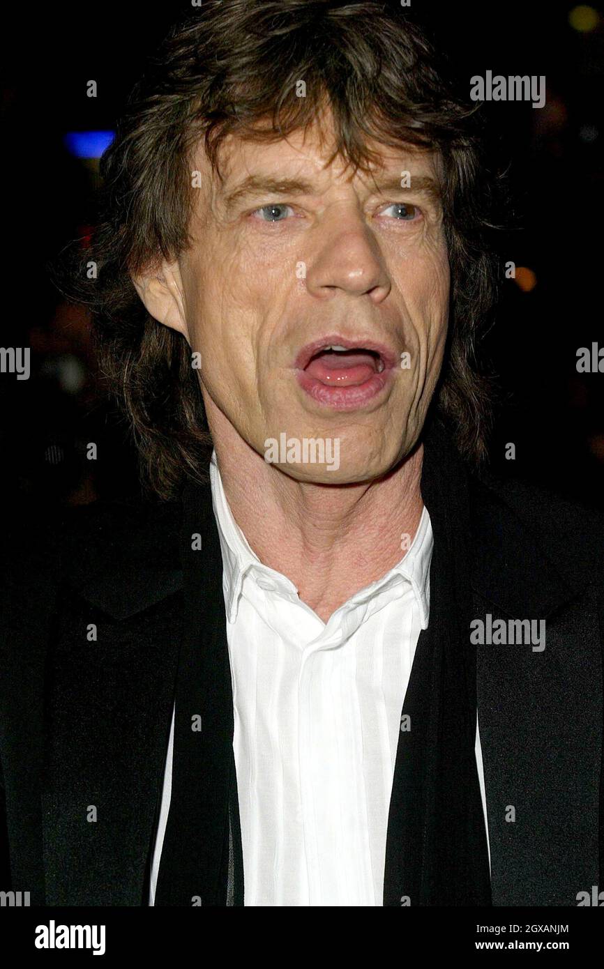 Mike Jagger attending the Uk film premiere of Alfie in Leicester Square ...