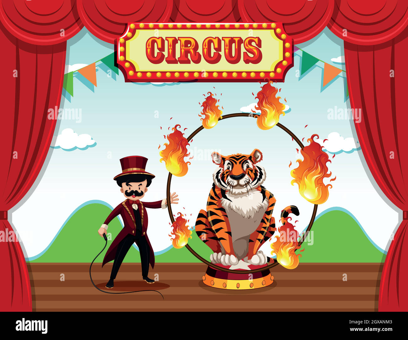 Magician vintage poster Stock Vector Images - Alamy
